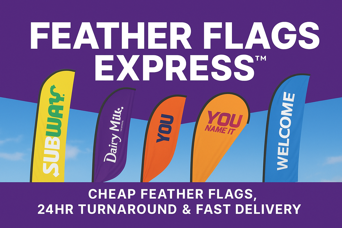 Feather Flags Express – Cheap Custom Flags, 24hr Fast Delivery